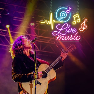 Live Music Neon Sign: Retro Music Studio Decor - Etsy