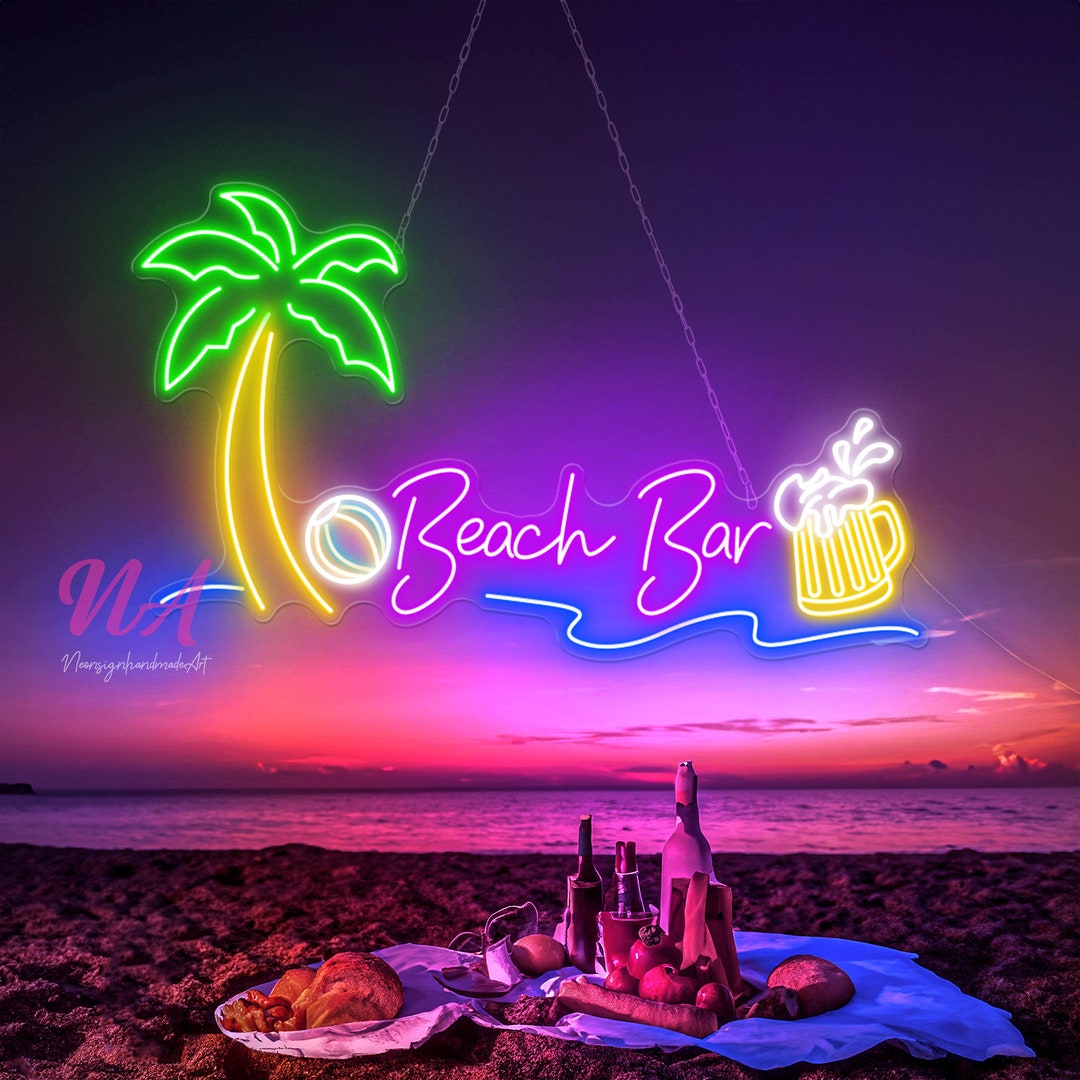 Beach Bar Neon Sign: Custom Waterproof Party Decor - Etsy