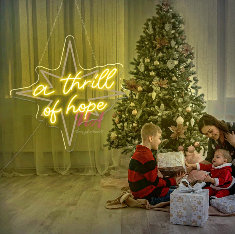 A Thrill of Hope LED Neon Sign, Christmas Wall Decor - Etsy