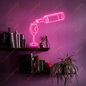 Wine Lover Neon Sign, Valentine Neon Sign, Wine Glass Decor, Gift for ...