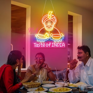 Taste of Indian Neon Sign: Restaurant LED Decor - Etsy