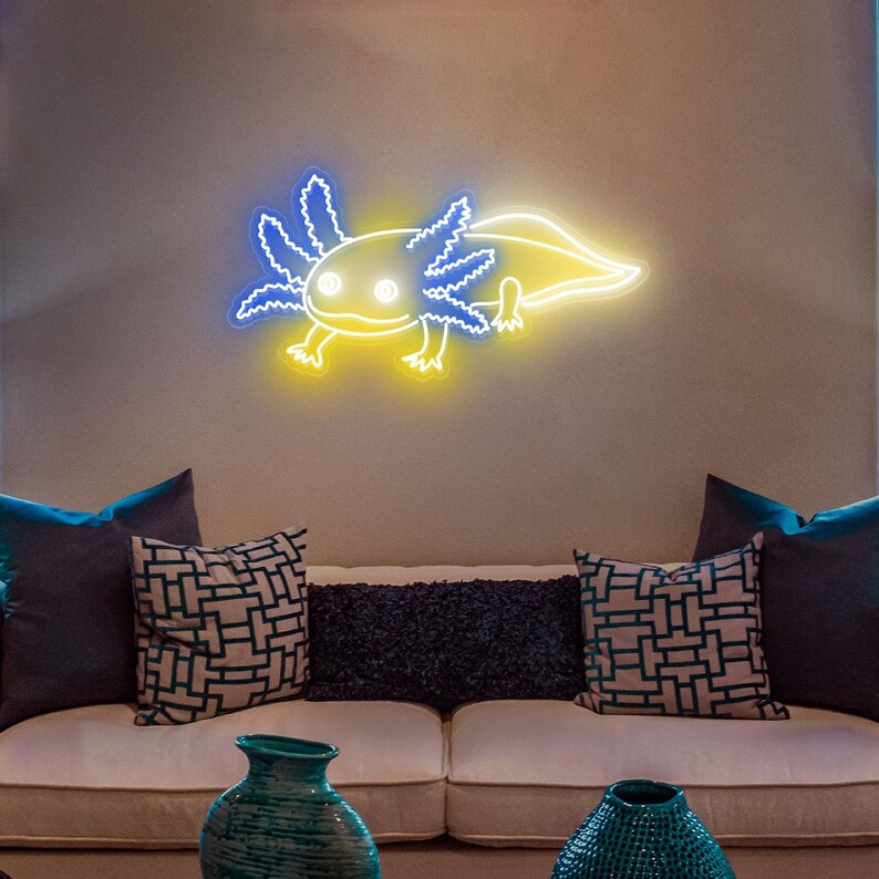 Axolotl Neon Sign Hologram Light Kawaii Decor Customizable - Etsy