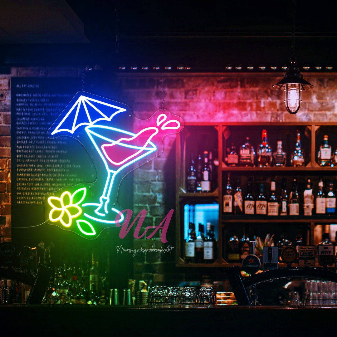 Summer Cocktail Neon Sign, Bar Neon Sign, Party Led Sign, Cocktail ...