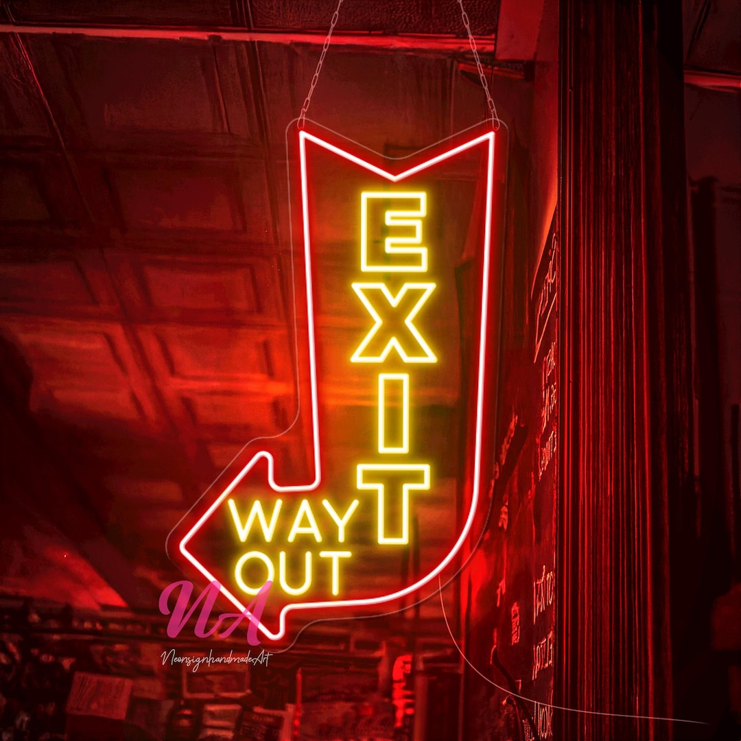 Handmade Neon Exit Sign: Custom Business & Bar Decor - Etsy