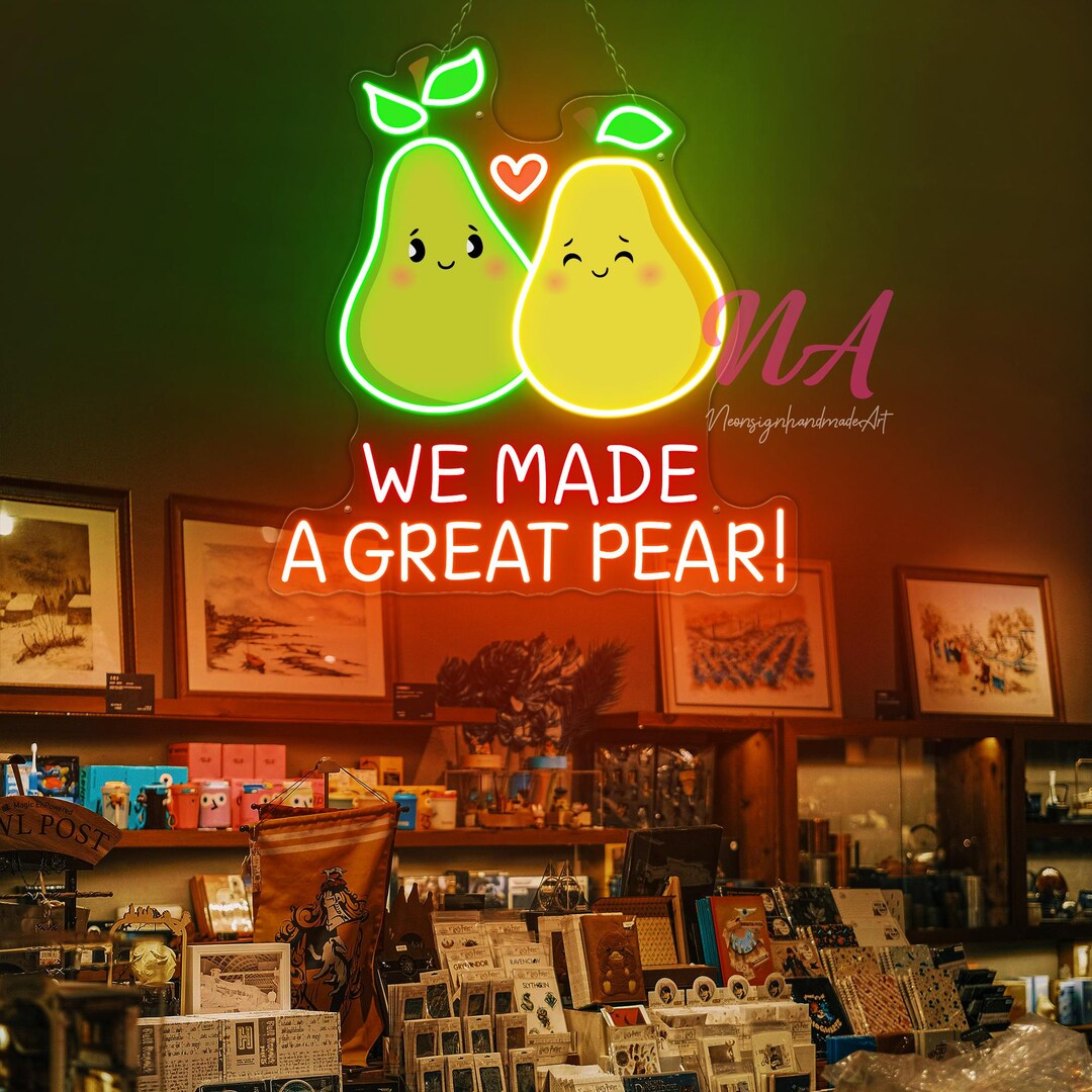 We Made A Great Pear Neon Sign, Fruit Led Neon, Fruit Led Light, Fruit ...