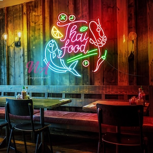 Thai Food LED Neon Sign: Restaurant Decor, Kitchen Wall Art - Etsy