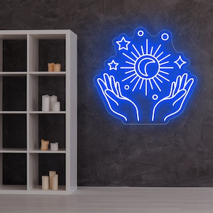 Galaxy Moon and Star Neon Sign, Planet Neon Sign, Galaxy Neon Sign ...