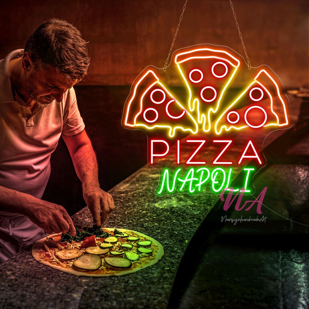 Pizza Napoli Neon Sign, Pizza Led Neon Sign, Restaurant Sign, Kitchen ...