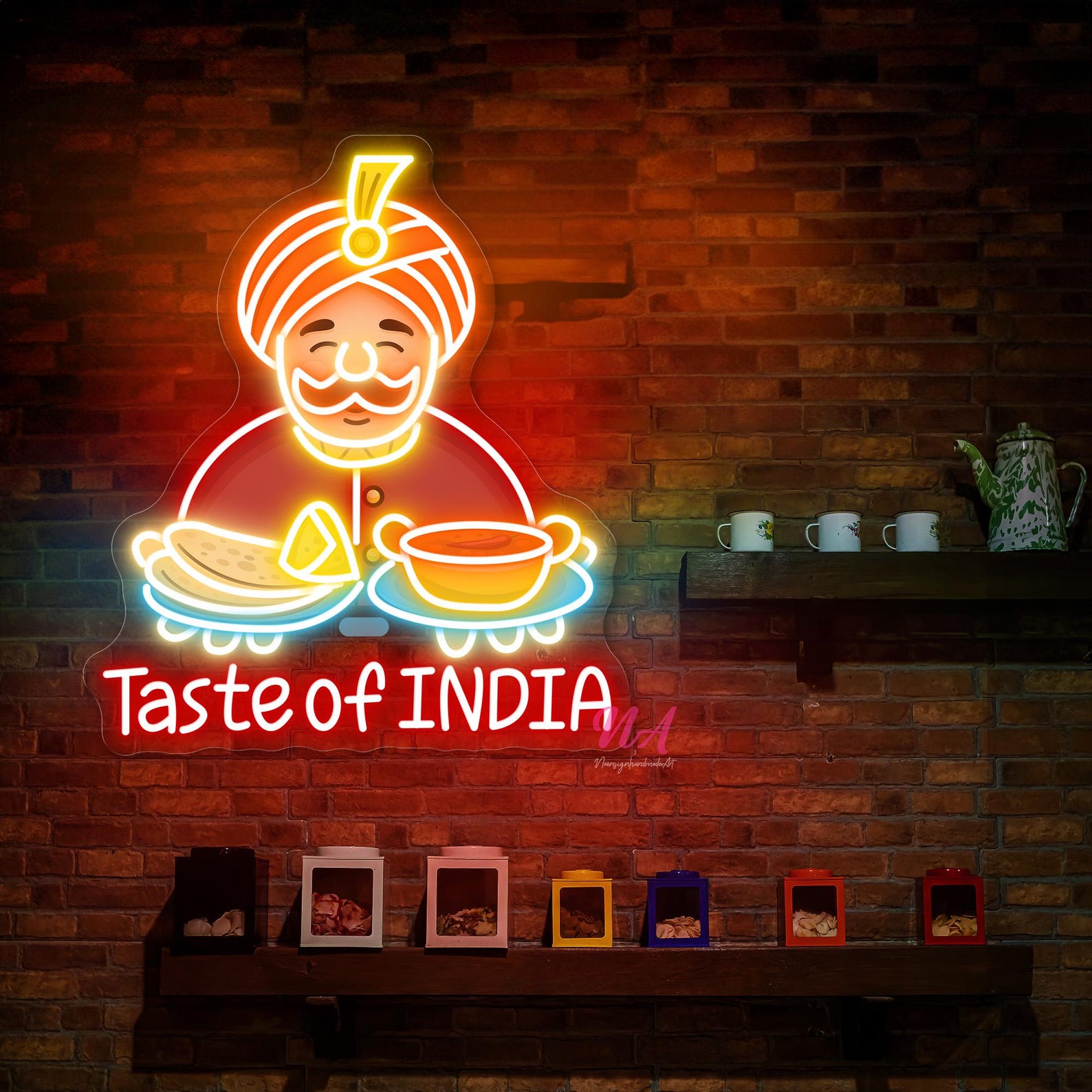 Taste of Indian Neon Sign: Restaurant LED Decor - Etsy