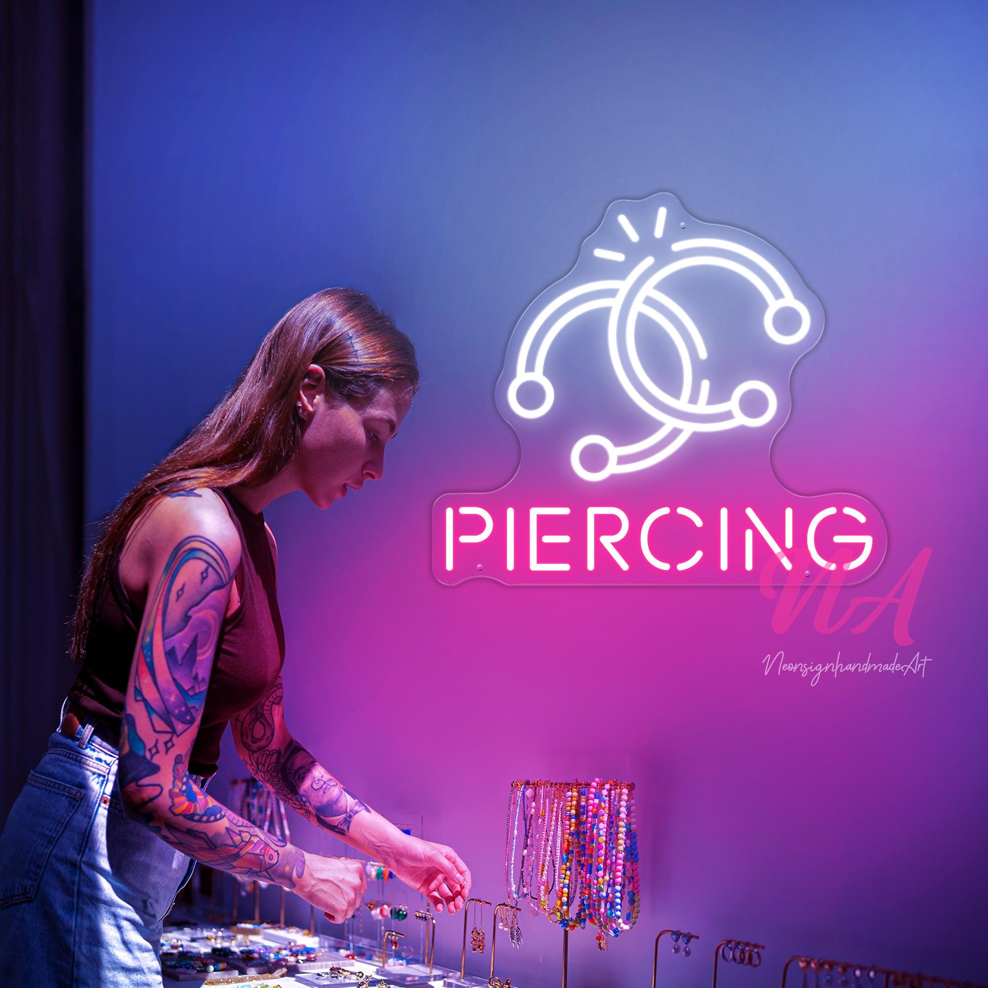 Piercing Studio LED Neon Sign: Tattoo Shop Wall Decor - Etsy