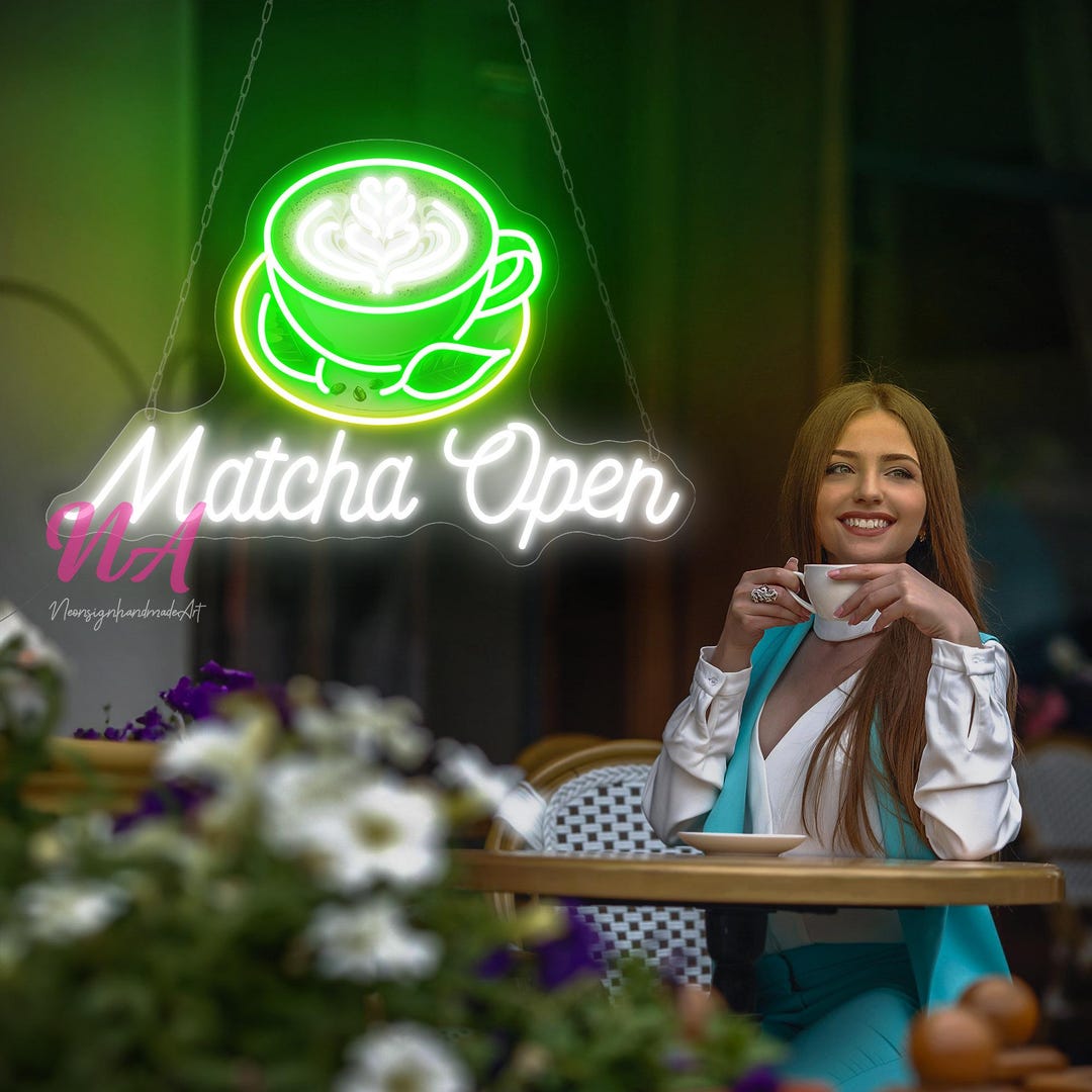 Matcha LED Neon Sign: Coffee Shop Decor Light - Etsy