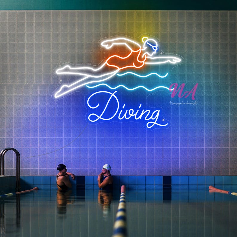 Diving LED Neon Sign: Scuba Club Wall Decor - Etsy