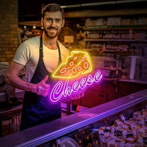 Custom CHEESE Neon Sign,open Cheese Led Sign, Restaurant Sign, Kitchen ...