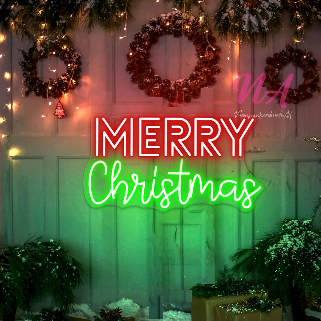 Merry Christmas LED Neon Sign: Holiday Decor Light - Etsy