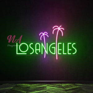 Los Angeles Neon Sign: Custom City Skyline, LA Bar Decor - Etsy