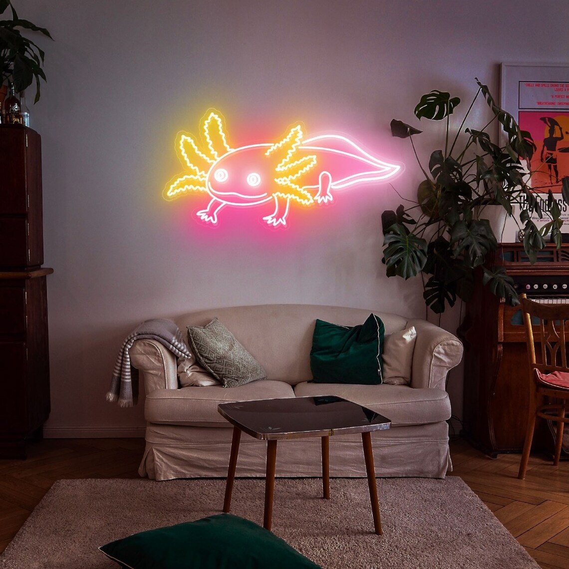 Axolotl Neon Sign Hologram Light Kawaii Decor Customizable - Etsy