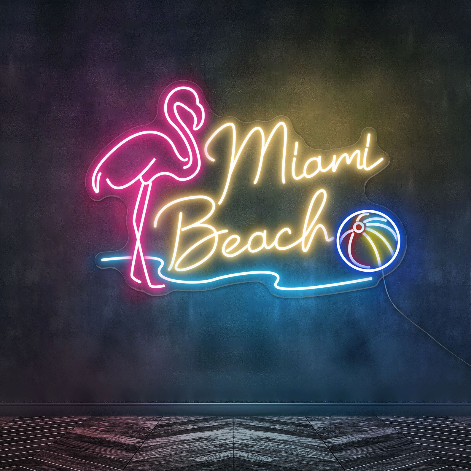 Miami Beach Flamingo LED Neon Sign: Summer Party Decor - Etsy