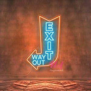 Handmade Neon Exit Sign: Custom Business & Bar Decor - Etsy