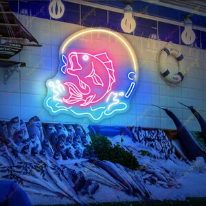 Go Fishing Sign,fish Neon Sign, Fish Led Light,fishing Wall Art,man ...