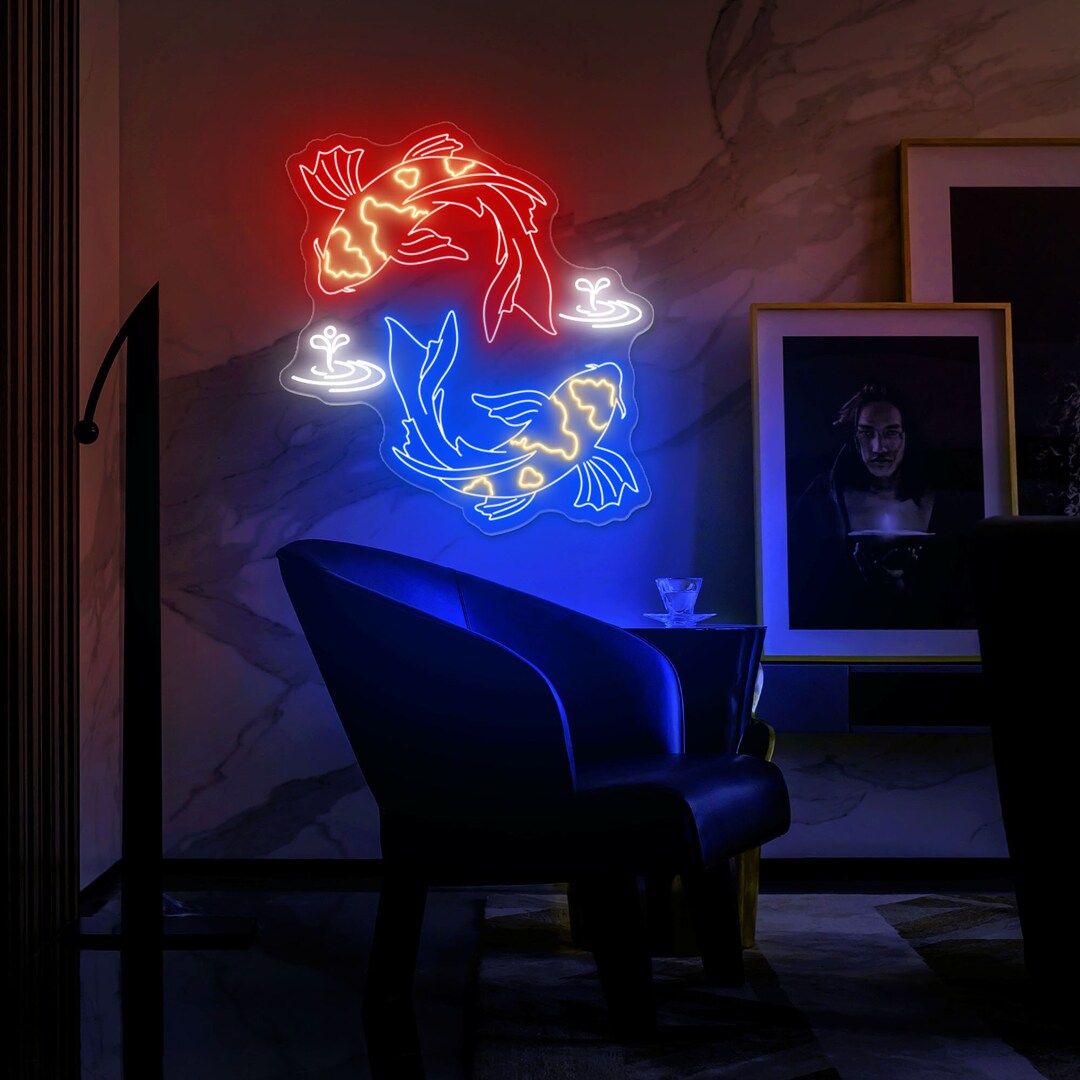 Koi Fish Neon Sign, Koi Neon Sign, Custom Japan Neon Sign, Koi Lover ...