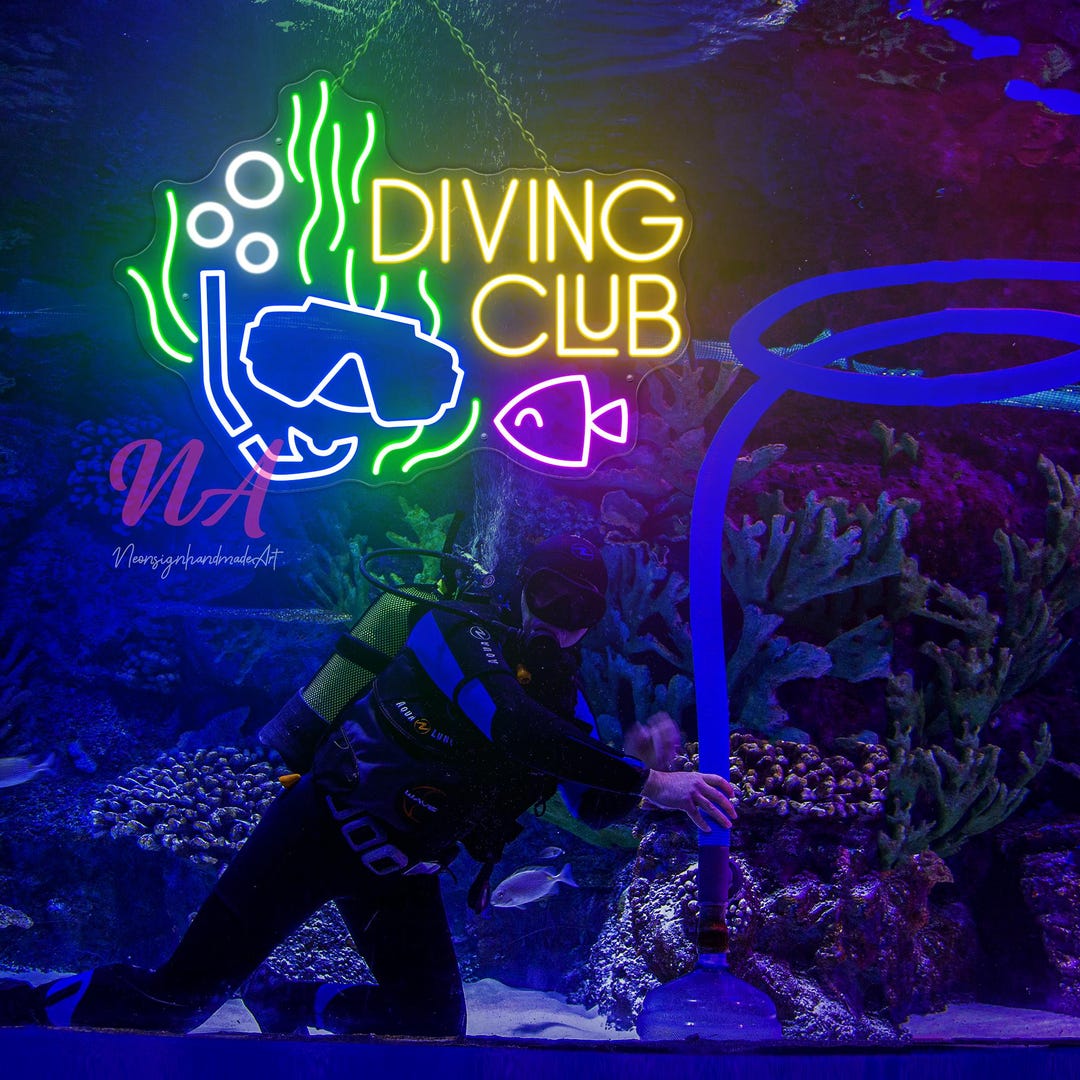 Diving Club Neon Sign, Diving Club Neonh Sign, Diving LED Neon Sign ...