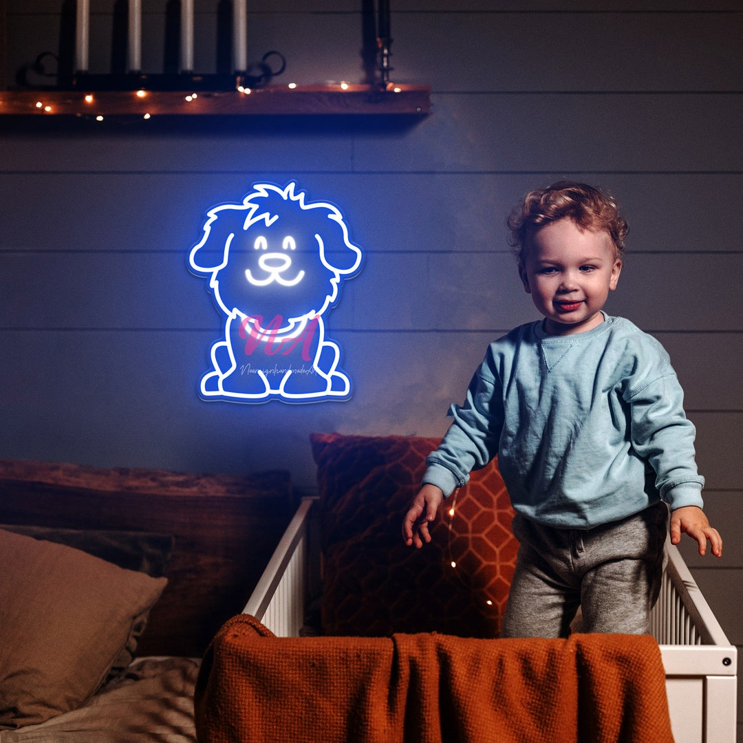 Handmade Dog Neon Sign: Custom Pet Name LED Light - Etsy