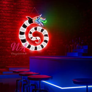 Coiling Sandworm Neon Sign It's Showtime Neon Sign Beetlejuice Neon ...