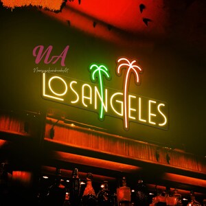 Los Angeles Neon Sign: Custom City Skyline, LA Bar Decor - Etsy