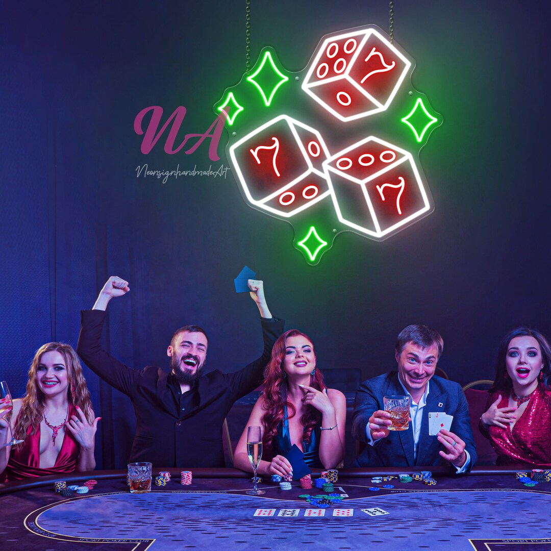 Lucky Dice 7 Neon Sign: Jackpot Casino LED Wall Decor - Etsy