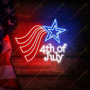 4th July Neon Sign,1776 USA Neon Light,proud American Light Sign,custom ...
