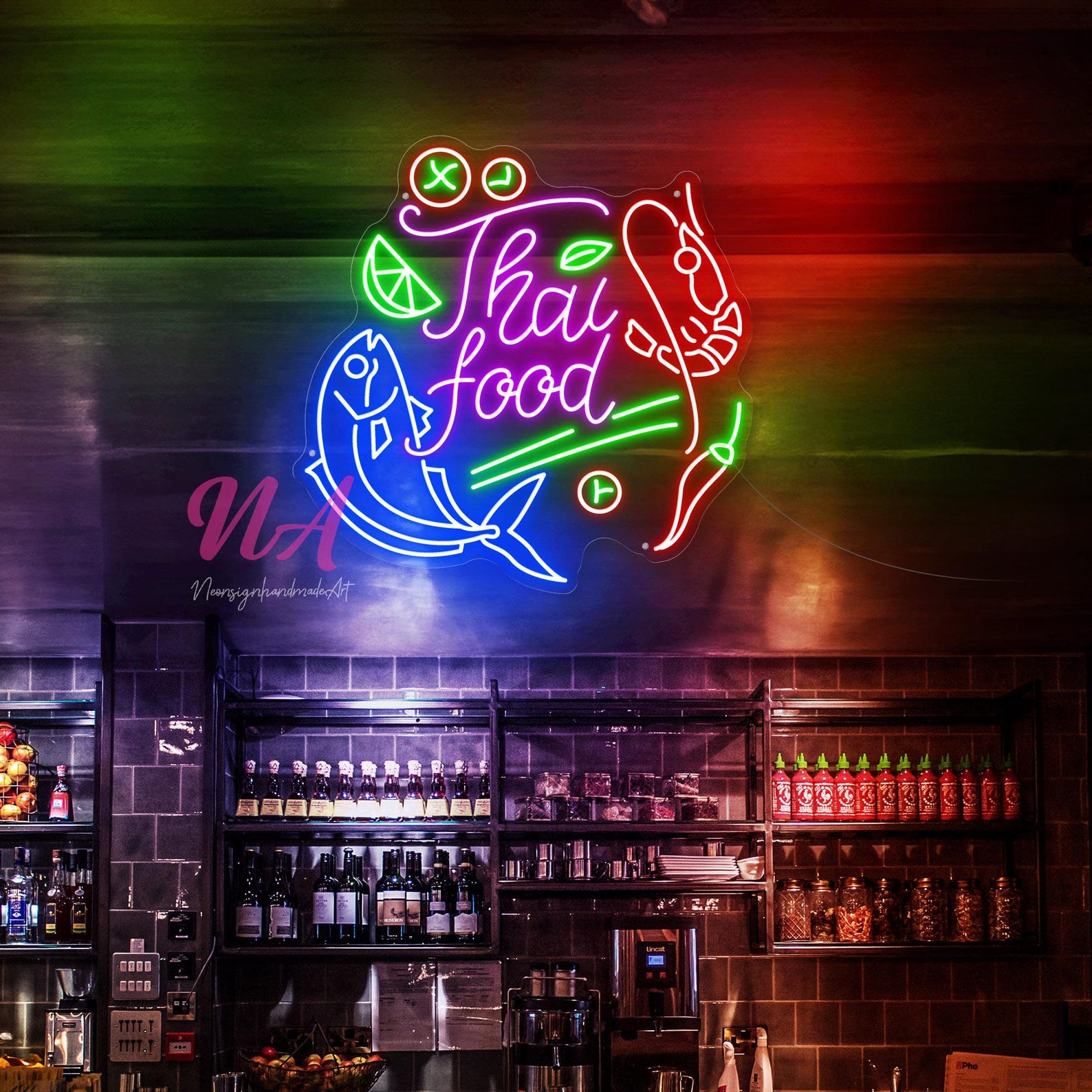 Thai Food LED Neon Sign: Restaurant Decor, Kitchen Wall Art - Etsy