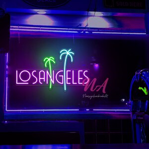 Los Angeles Neon Sign: Custom City Skyline, LA Bar Decor - Etsy