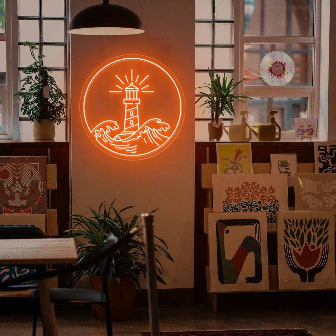 Lighthouse Neon Sign Custom Neon Sign Lighthouse Led Sign - Etsy