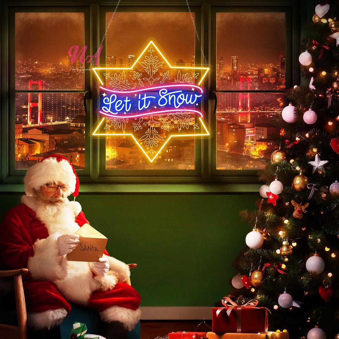 Let It Snow Neon Sign, Christmas Neon Sign, Christmas Party Decoration ...