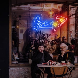 Open Pizza Neon Sign, Pizza Slice Wall Decor, Custom Neon Sign, Best ...