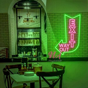 Handmade Neon Exit Sign: Custom Business & Bar Decor - Etsy