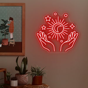 Galaxy Moon and Star Neon Sign, Planet Neon Sign, Galaxy Neon Sign ...