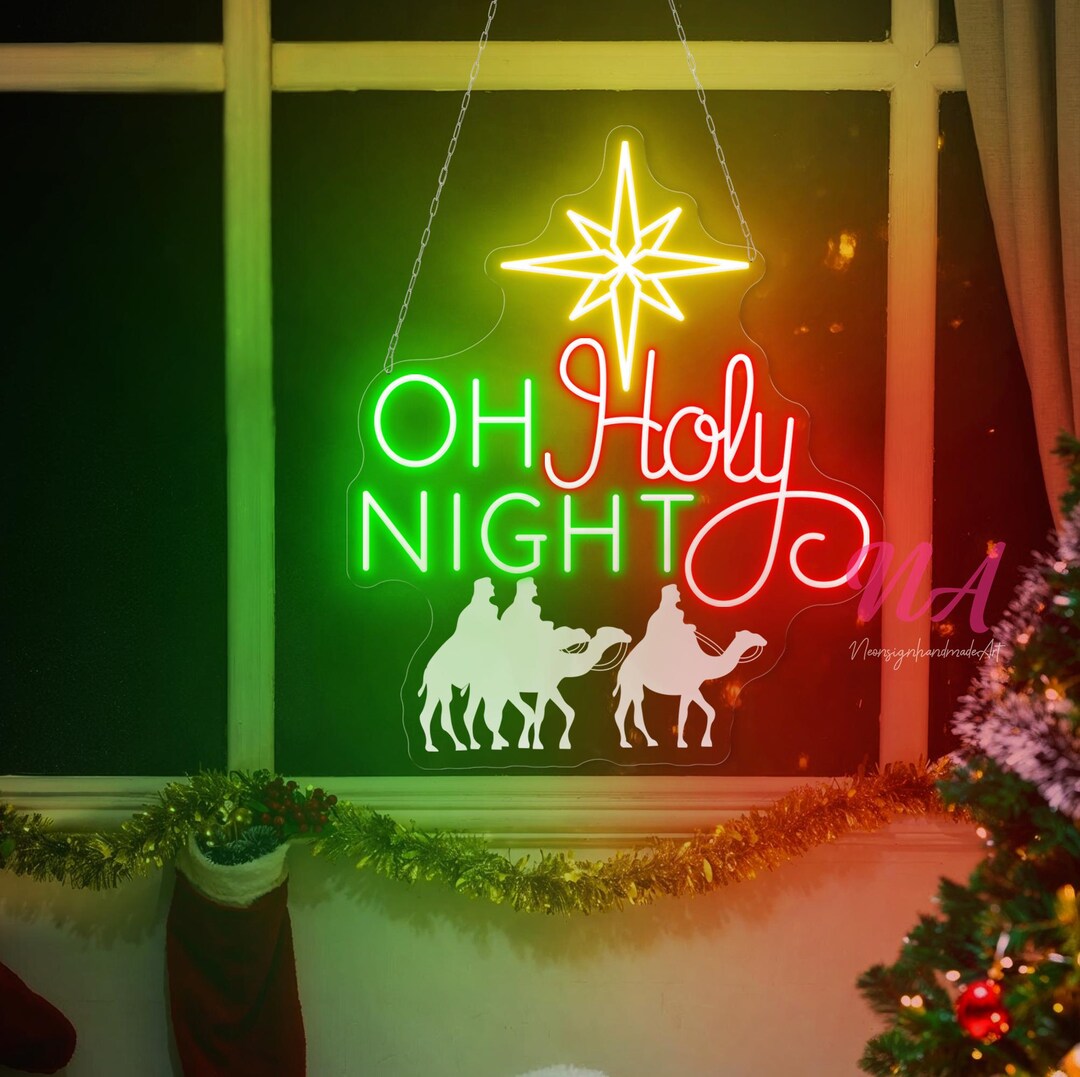Oh Holy Night LED Neon Sign, Christmas Decor - Etsy
