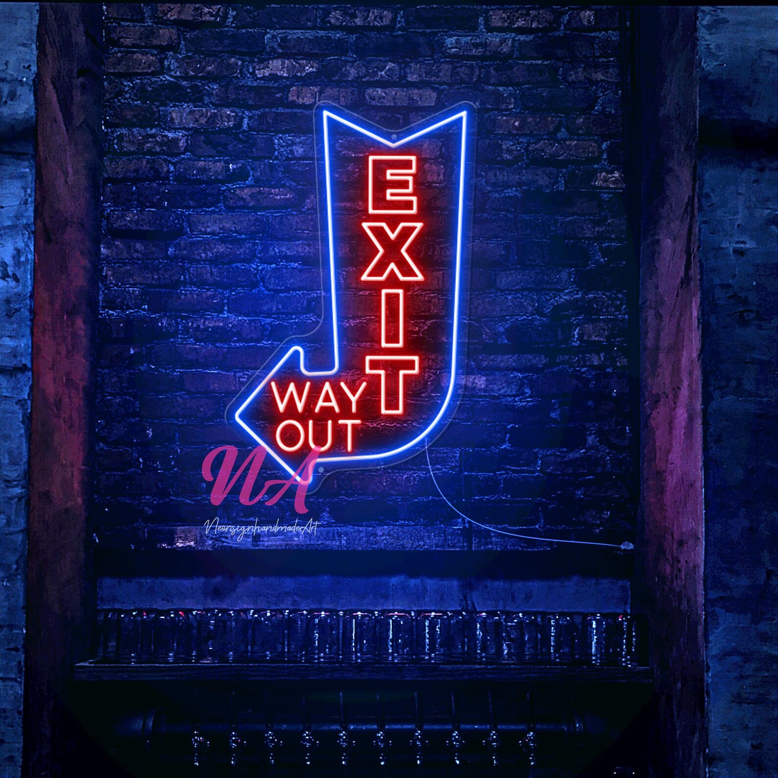 Handmade Neon Exit Sign: Custom Business & Bar Decor - Etsy