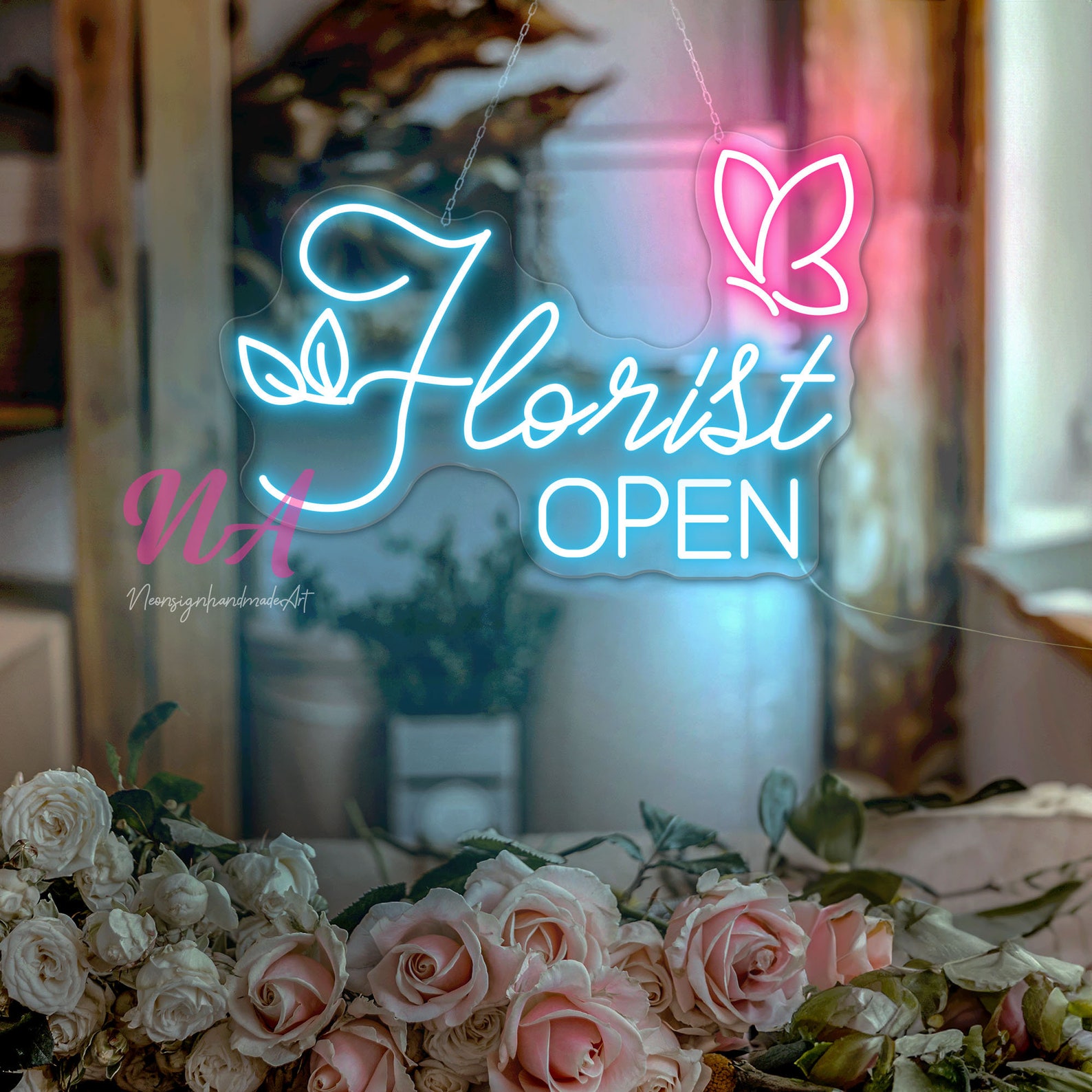 Florist Open LED Neon Sign: Custom Flower Shop Decor - Etsy