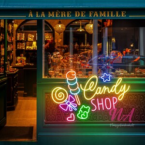 Candy Shop Neon Sign Sweet Lollipop Candy Neon Light Custom Business ...
