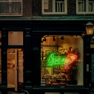 Open Pizza Neon Sign, Pizza Slice Wall Decor, Custom Neon Sign, Best ...
