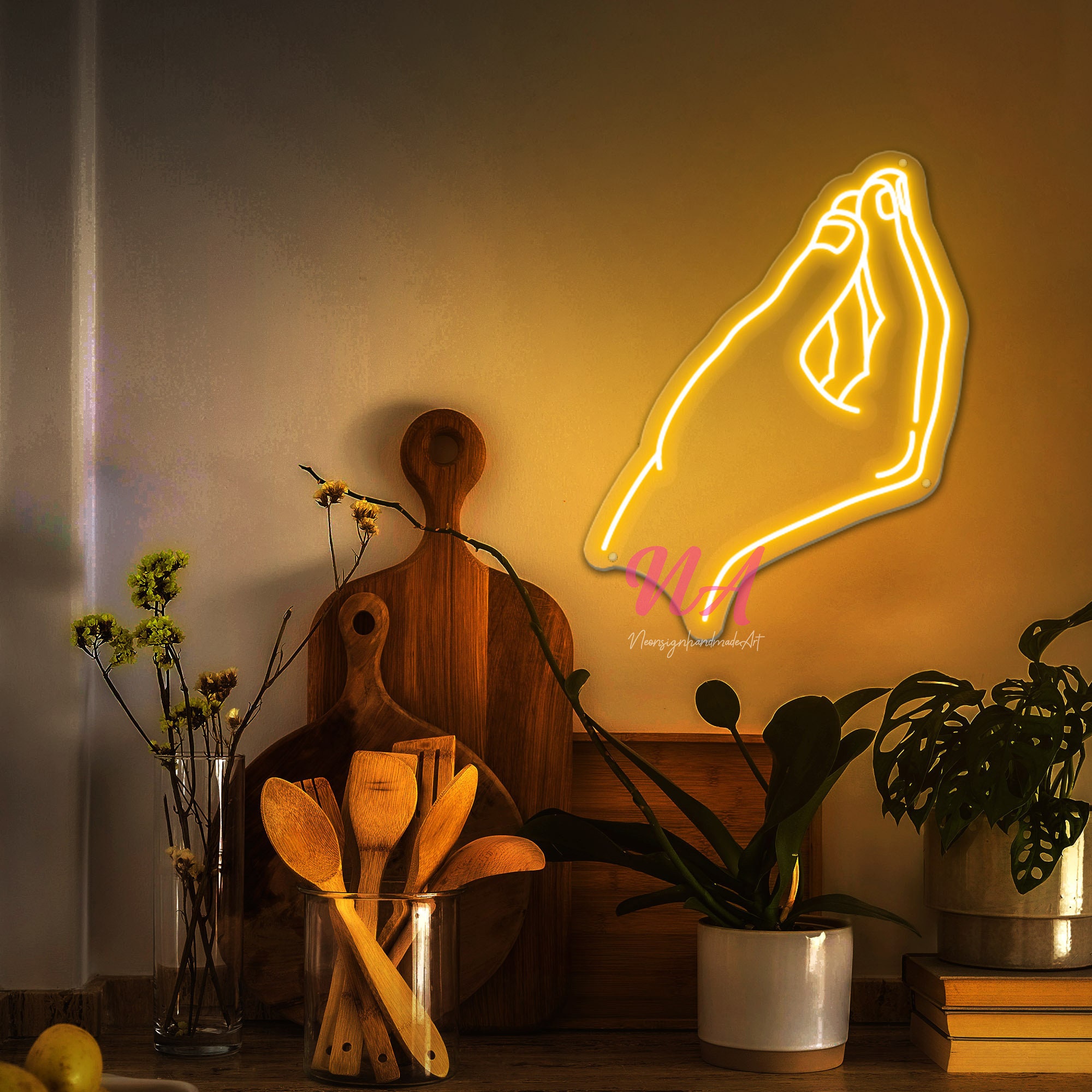 Italian Hand Gesture Neon Sign: Funny Restaurant Wall Decor - Etsy