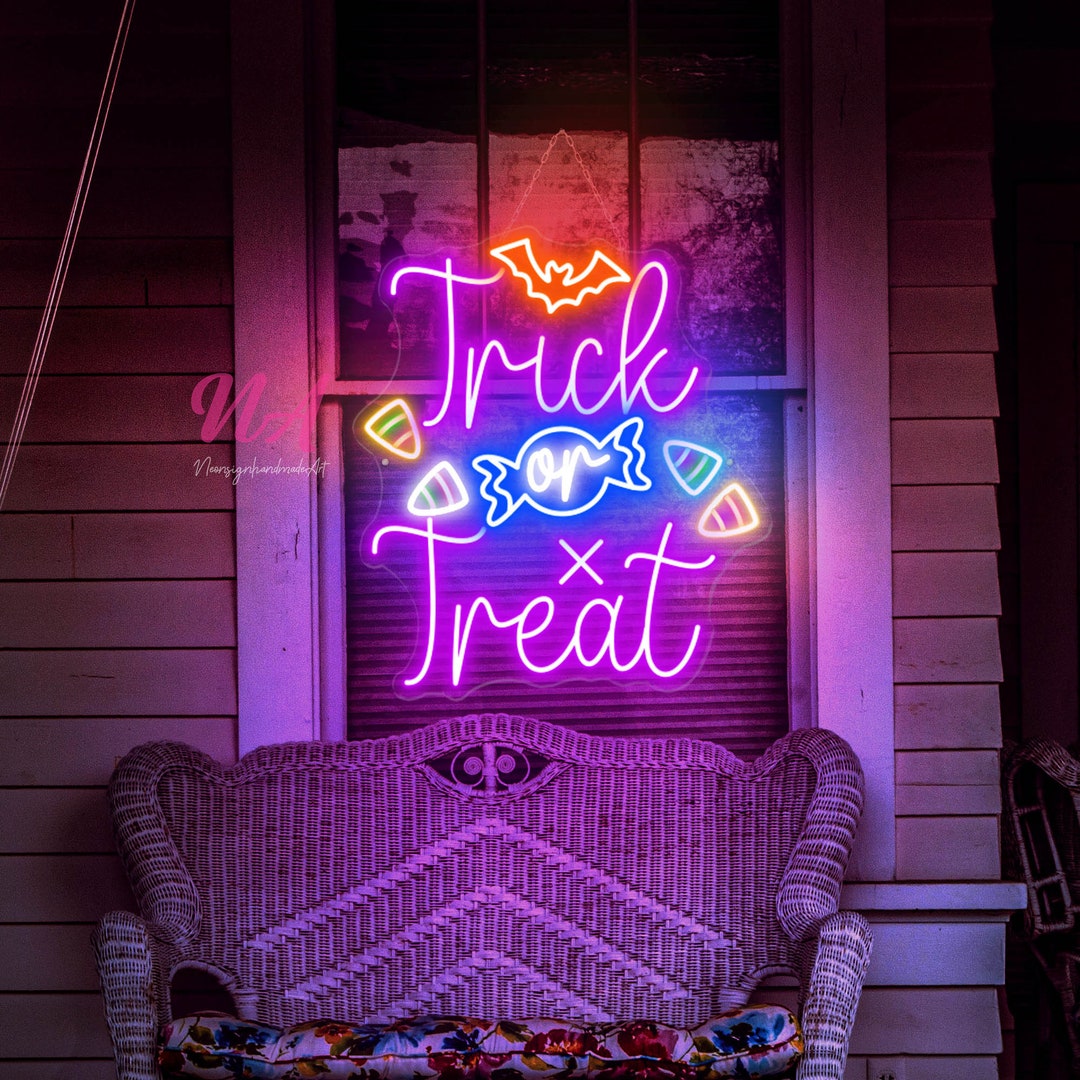 Custom Halloween Neon Sign: Trick or Treat Party Decor - Etsy