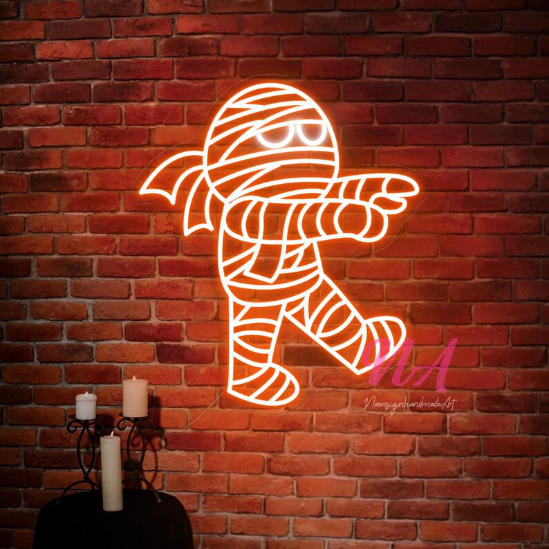 Mummy LED Neon Sign: Spooky Halloween Decor - Etsy