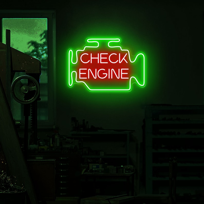 Check Engine LED Neon Sign Gift for Car Lover Check Engine - Etsy