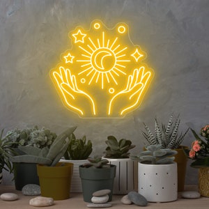 Galaxy Moon and Star Neon Sign, Planet Neon Sign, Galaxy Neon Sign ...