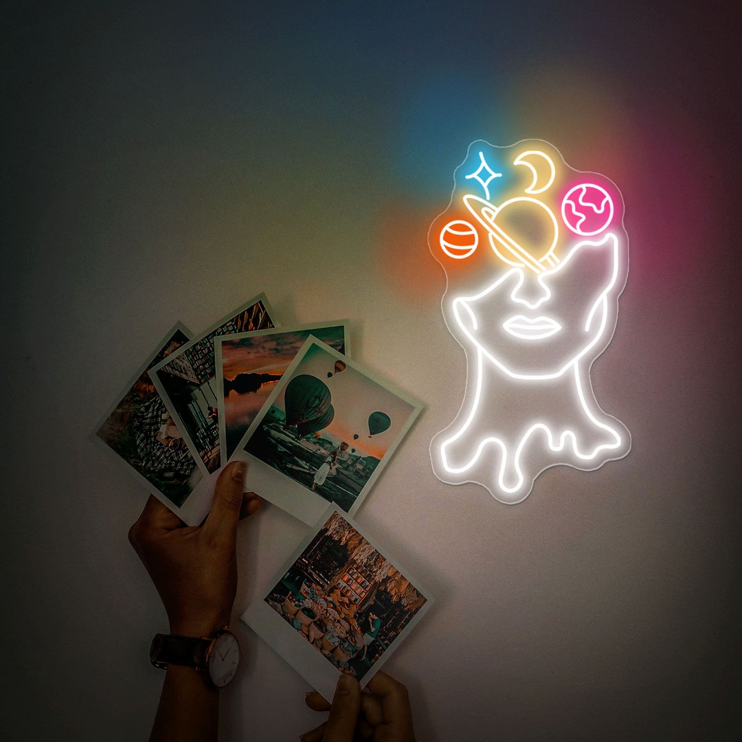 Custom Galaxy Brain Neon Sign: LED Wall Art Decor - Etsy