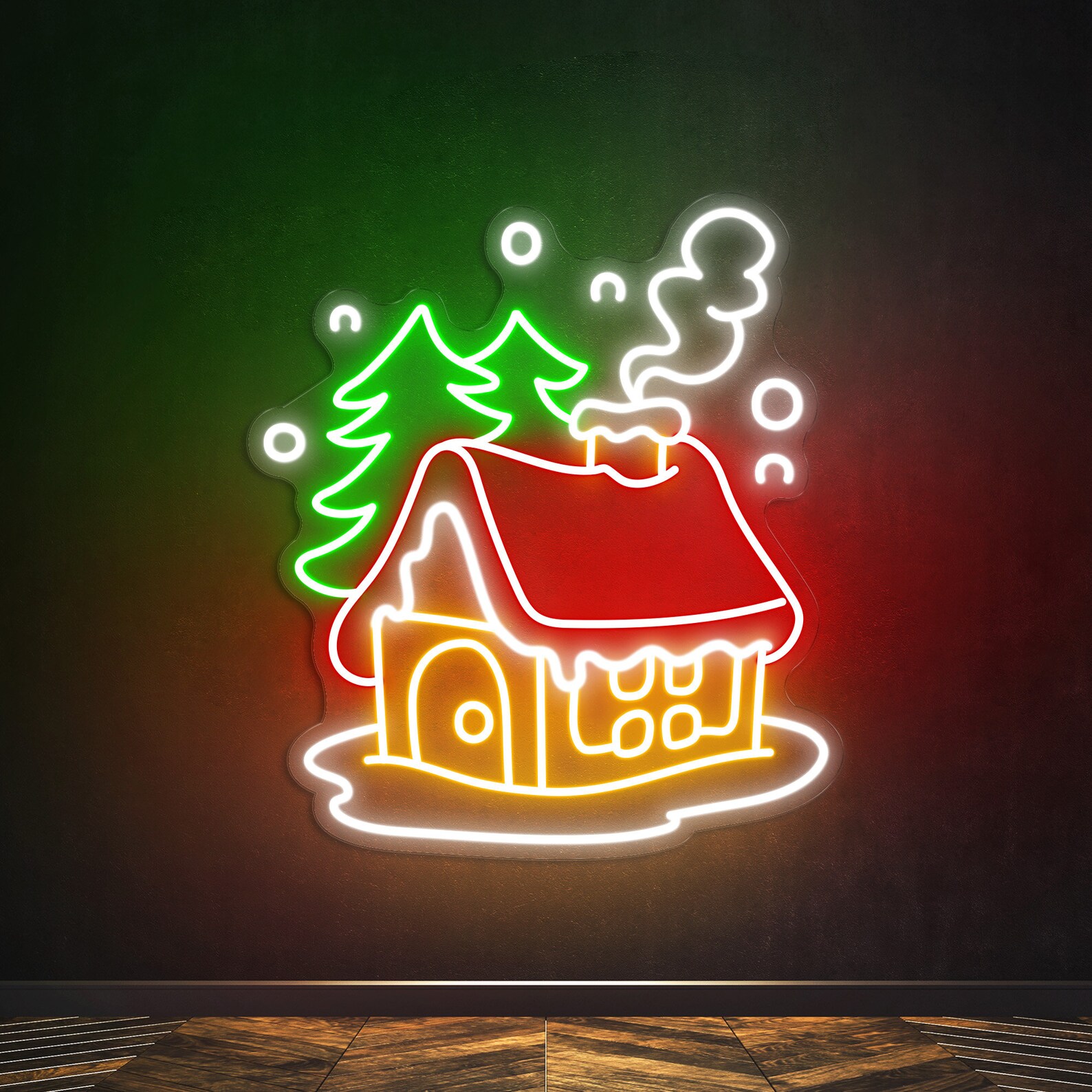 Winter House LED Neon Sign: Christmas Holiday Decor - Etsy