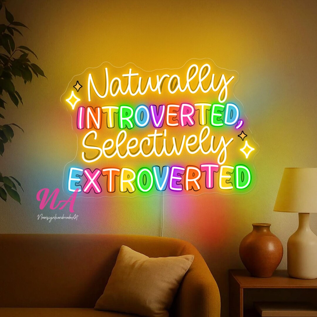 Introvert/extrovert LED Neon Sign: Funny Quote Wall Decor - Etsy